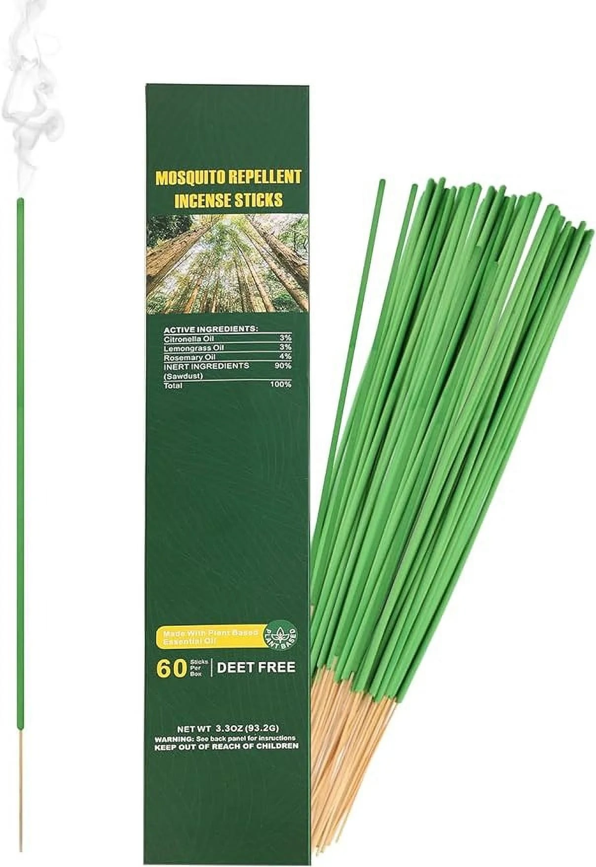 180 pcs Mosquito Repellent Sticks, Citronella Bug Repellent Outdoor ...