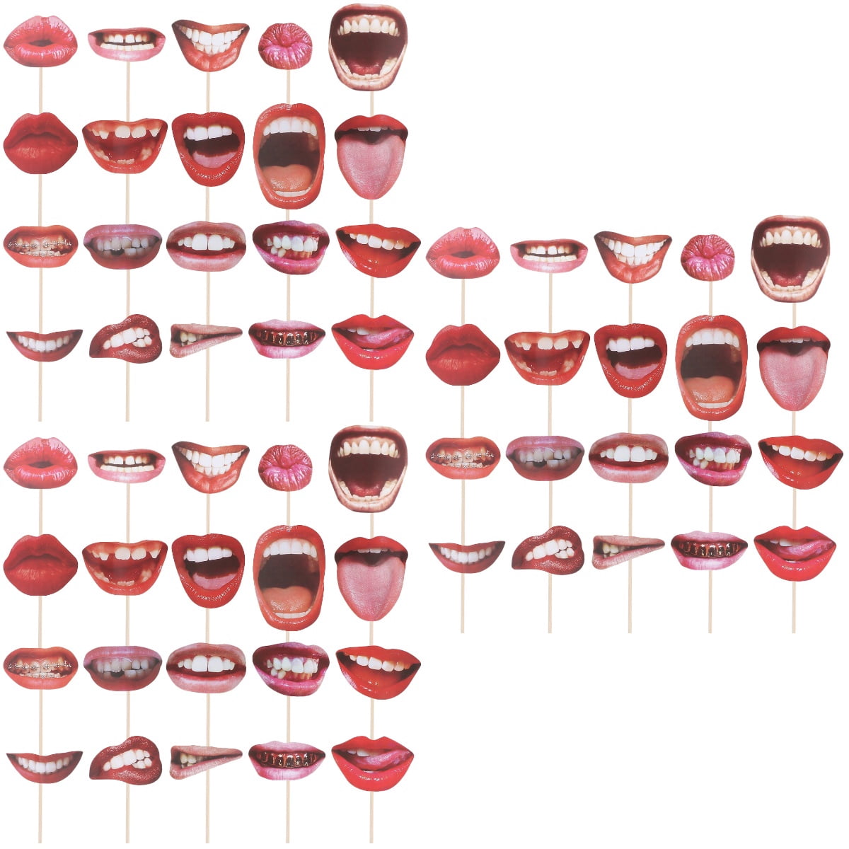 60 pcs Photo Booth Props Funny Red Lips Selfie Props Unique Picture ...