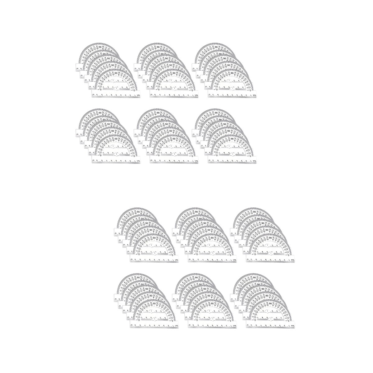 60 pcs Plastic Clear Protractor Math Geometry Protractor Student ...