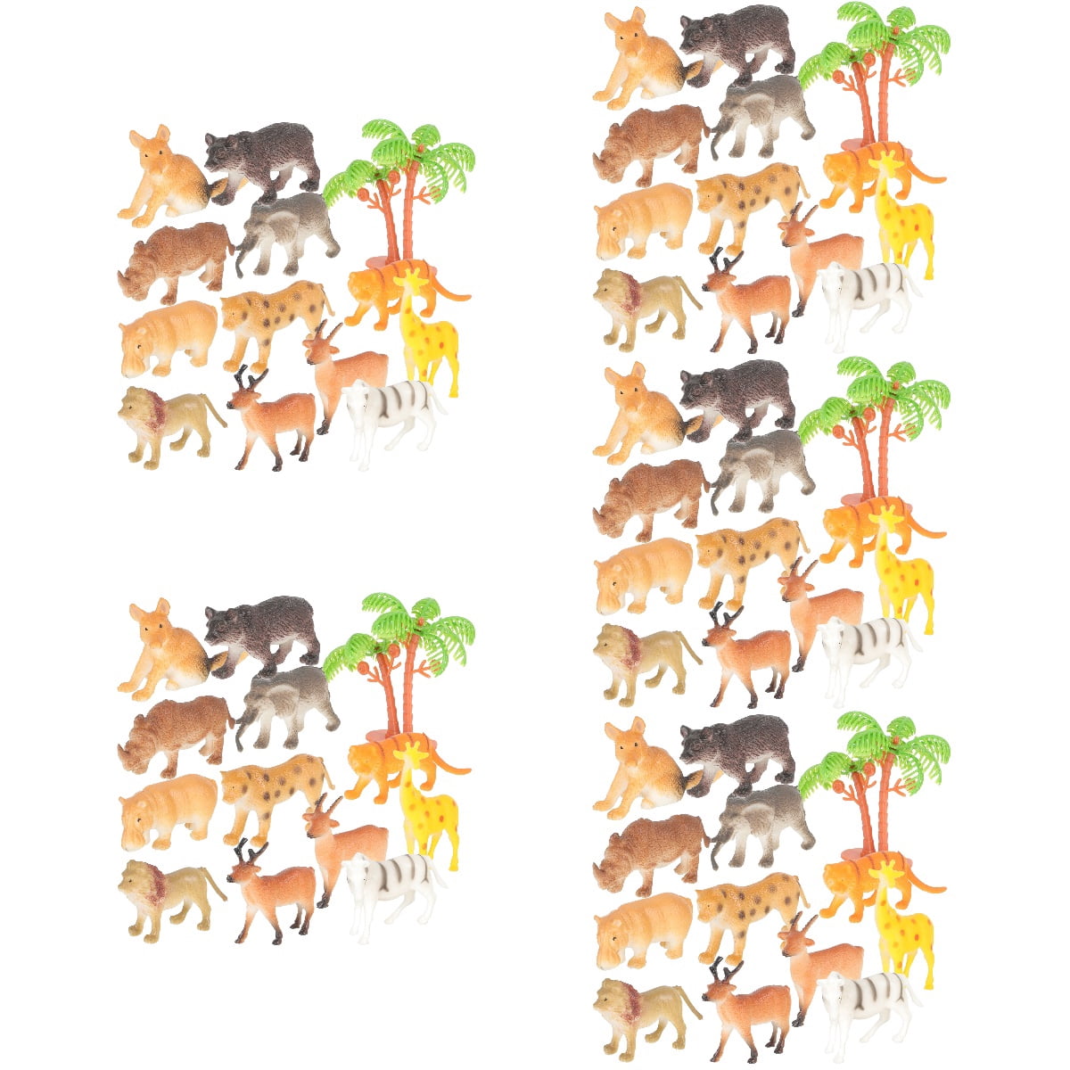 60 pcs Small Animals Figurines Wild Animals Figurines Forest Animals ...