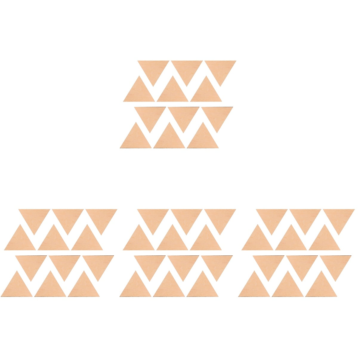 60 pcs Unfinished Wood Crafts Cutouts Triangle Shape Wooden Slices ...