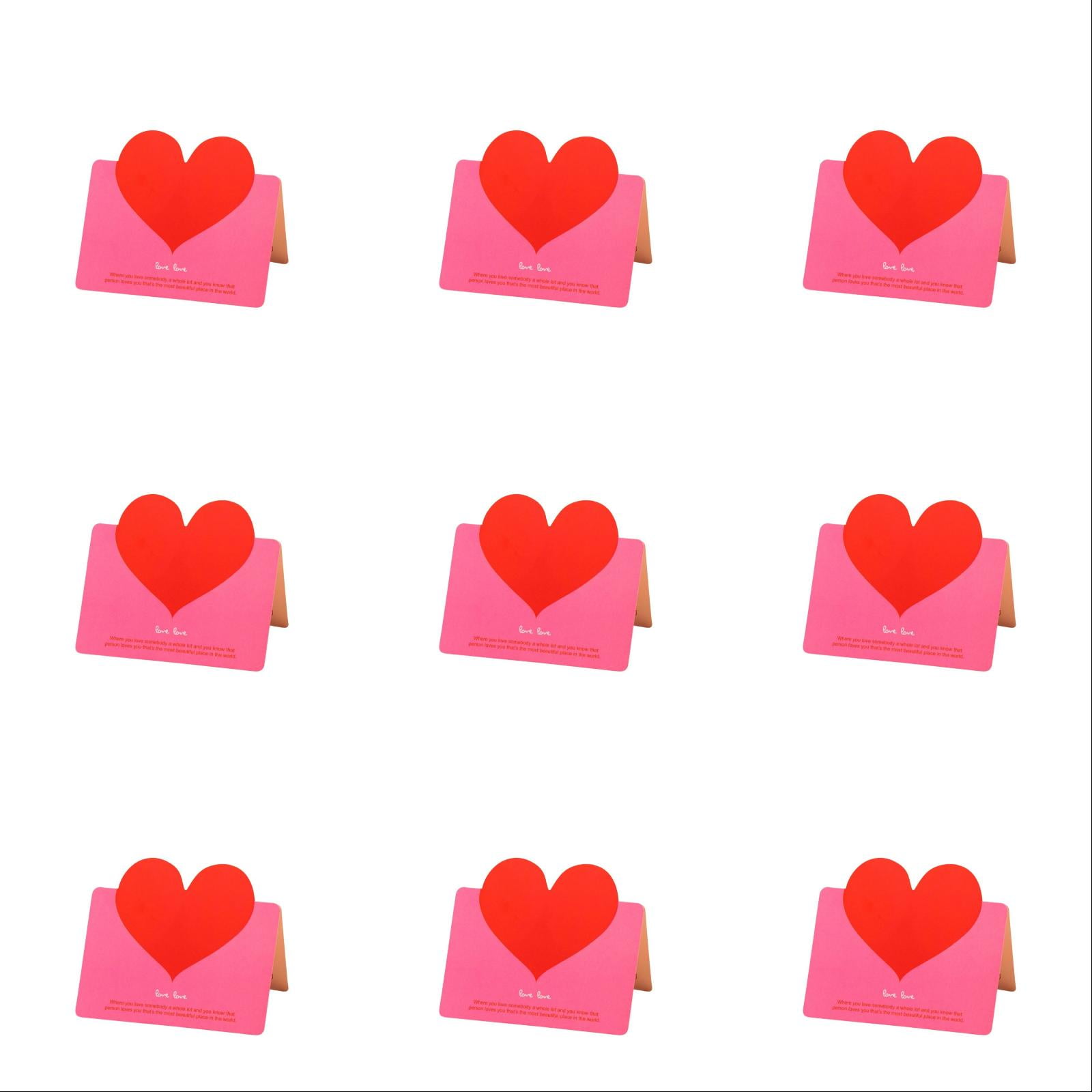 60 pcs Valentine Heart Greeting Cards Set - Foldable Color Love Note ...