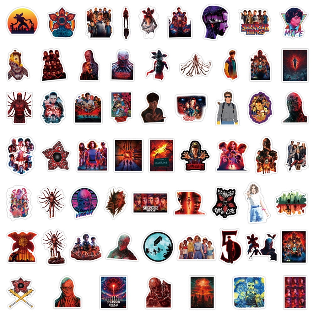 60-piece vintage sci-fi style cute sticker set - waterproof notebook ...