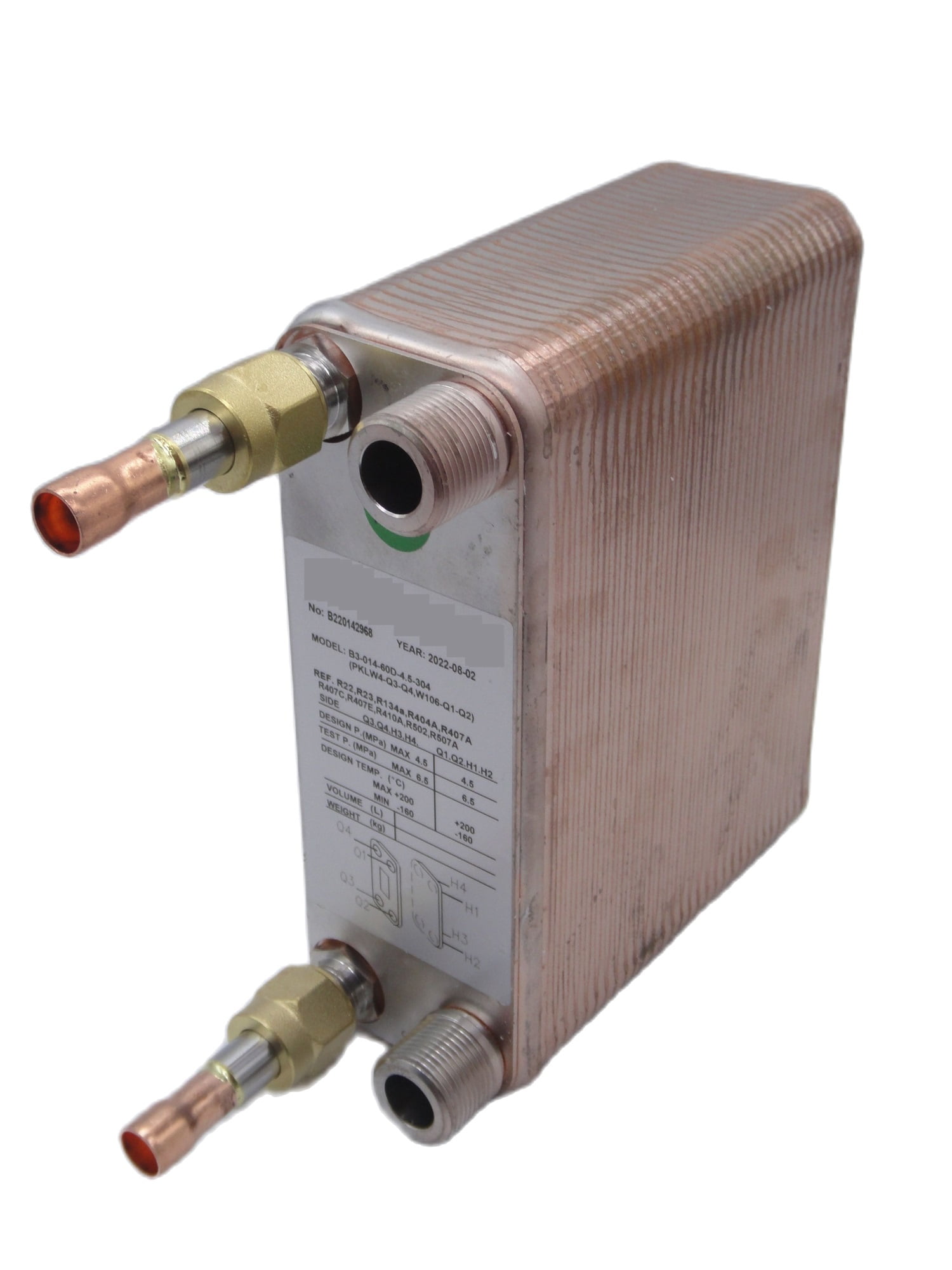 60 plates low height and compact size PHE is for air conditioners or ...