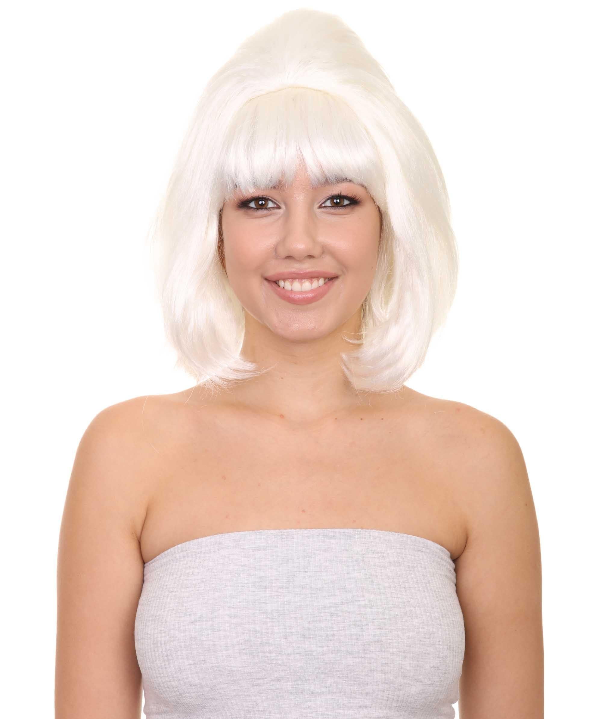 60's Groovy Bouffant Women's Wig | White Vintage Wig | Premium ...