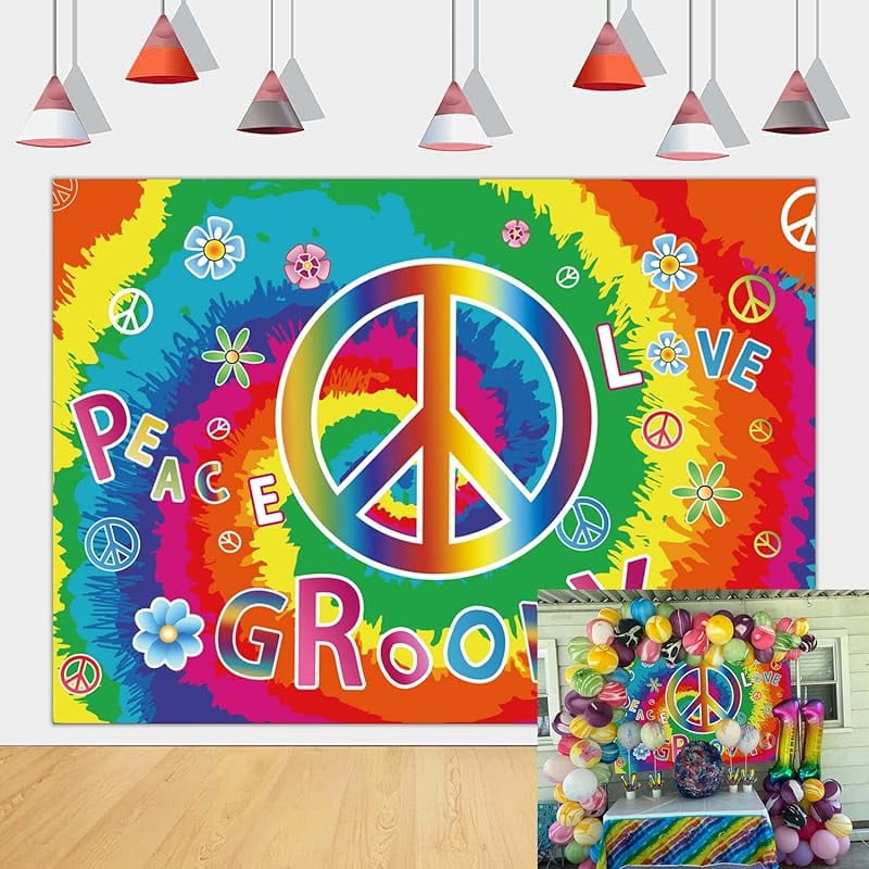 60's Hippie Party Decoration Banner,Large Groovy Theme Party Decoration ...