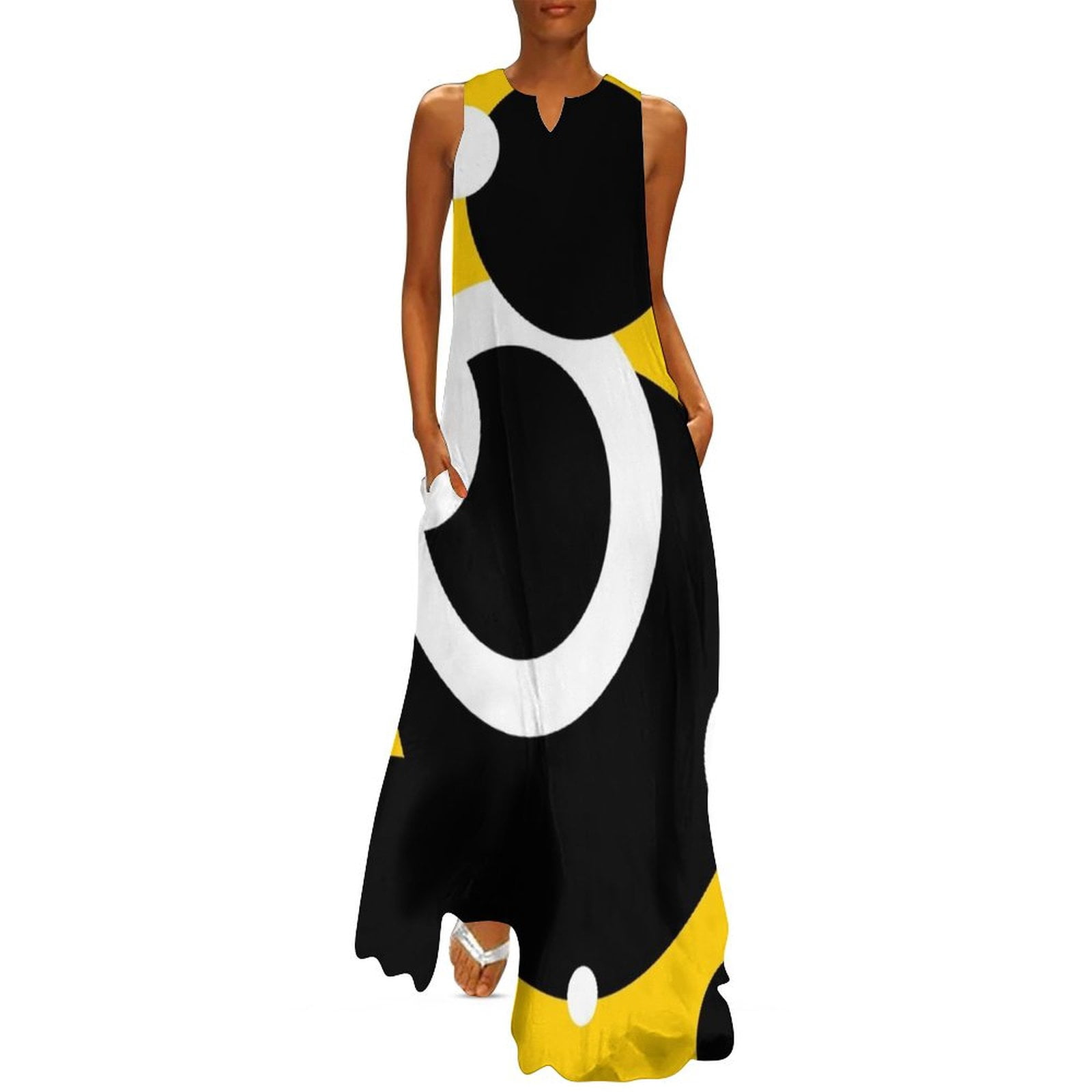 60"s Op Art Circles Long Dress Elegant gowns Woman"s evening dress prom ...