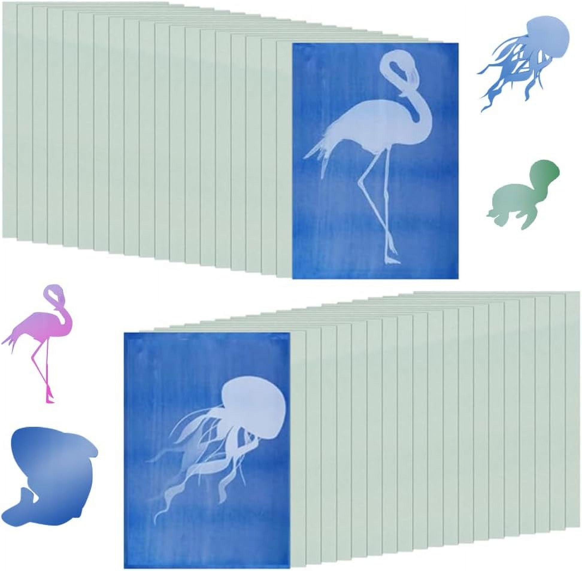 60 sheets Cyanotype Paper Sun Print Paper Kit A6 Solar Drawing Paper ...