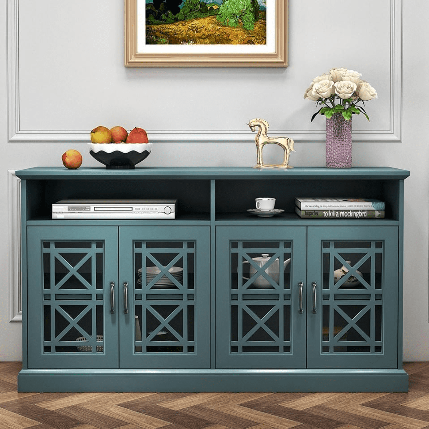 60\u201D Sideboard Buffet Table Storage Cabinet Console Table with 2 ...