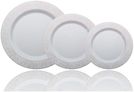 60 x 10.25" inch Pieces Premium Disposable Plastic Plates Set The ...