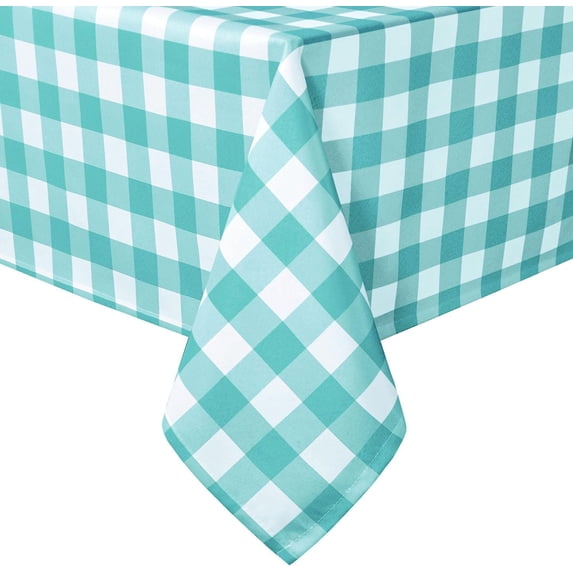 60 x 102 Inch Checkered Tablecloth Rectangle - Waterproof, Wrinkle ...