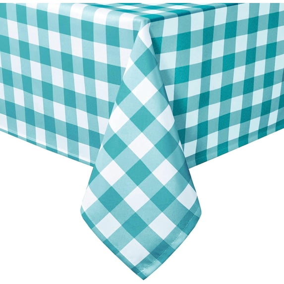 60 x 102 Inch Checkered Tablecloth Rectangle - Waterproof, Wrinkle ...