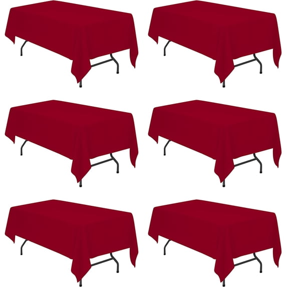 60 x 102 Inch Polyester Rectangular Tablecloth for 6ft Tables, Stain ...