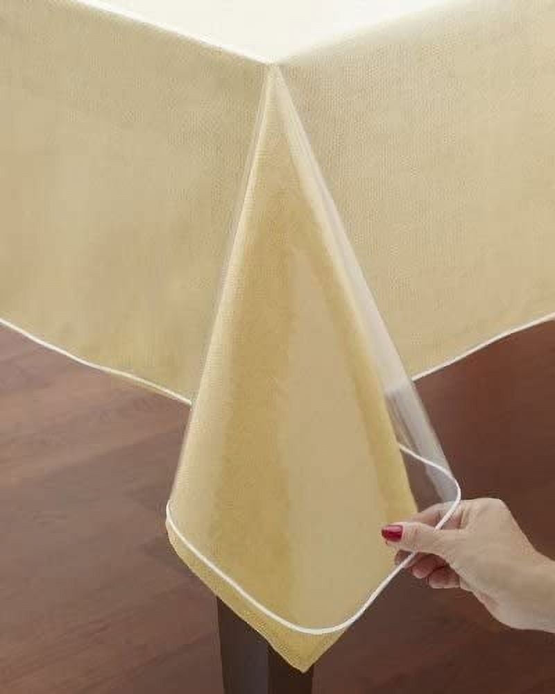 60" x 120" Waterproof Plastic Table Cover Crystal Clear PVC Table ...
