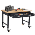 60 x 22" Adjustable Work Bench, 2000 Lbs Capacity Rubber Wood Table ...