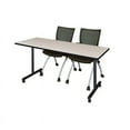 60" x 24" Kobe Mobile Training Table- Maple & 2 Apprentice Chairs ...