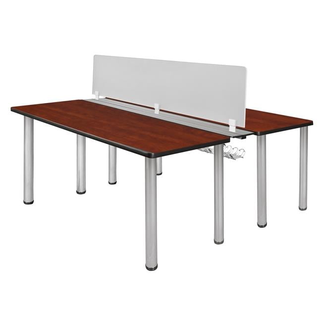 60 x 24 in. Kee Benching System with Privacy Divider, Cherry & Chrome ...