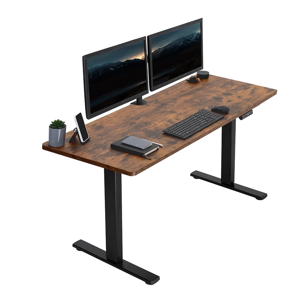 60 x 24 inch Electric Height Adjustable Memory Stand Up Desk, Solid One ...