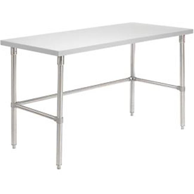 60 x 30 in. Plastic Laminate Square Edge Workbench with Stainless Steel ...