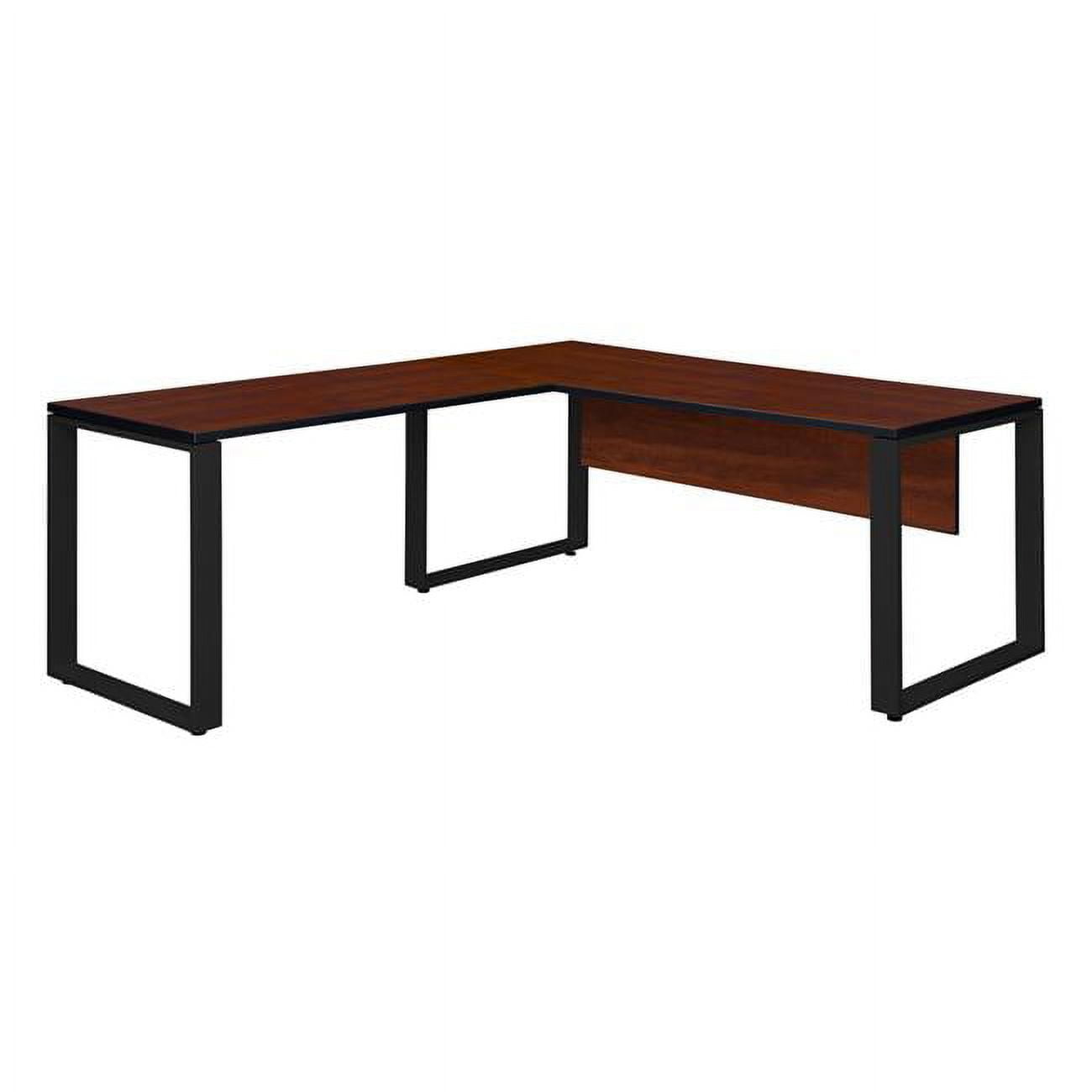 60 x 30 in. Structure L-Desk Shell with 42 in. Return, Cherry & Black ...