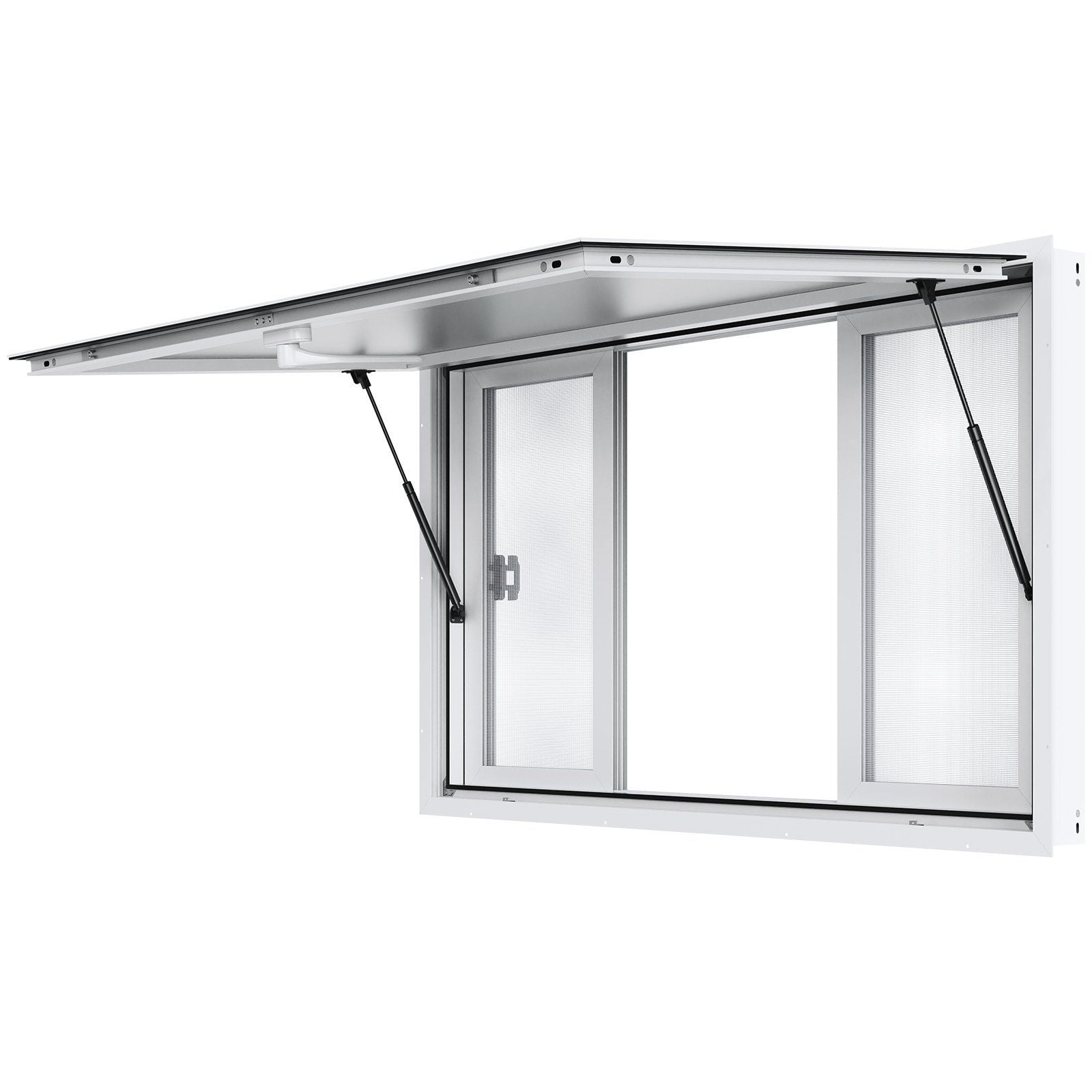 60" x 36" Aluminum Alloy Food Truck Service Window with 4 Horizontal ...
