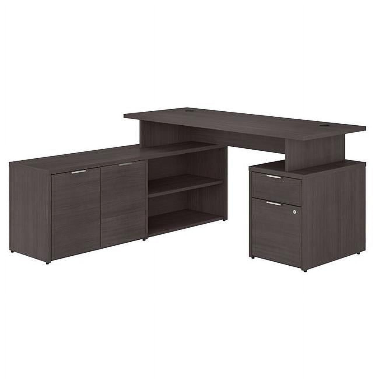 60 x 59 x 30 in. Jamestown L-Shaped Desk with Drawers, Storm Gray ...