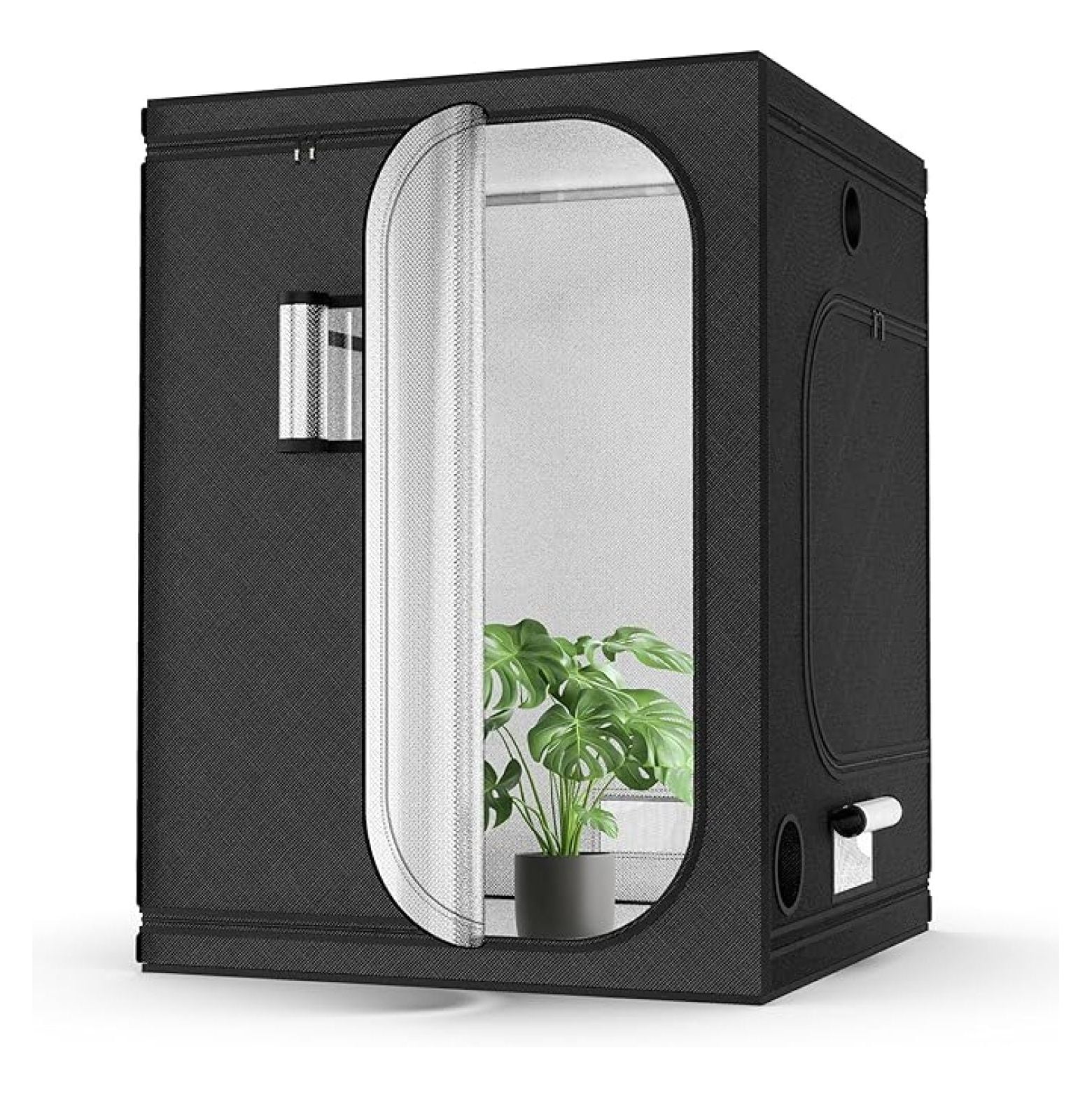 60" x 60" x 78" Hydroponic Water-Resistant Grow Tent with Observation ...