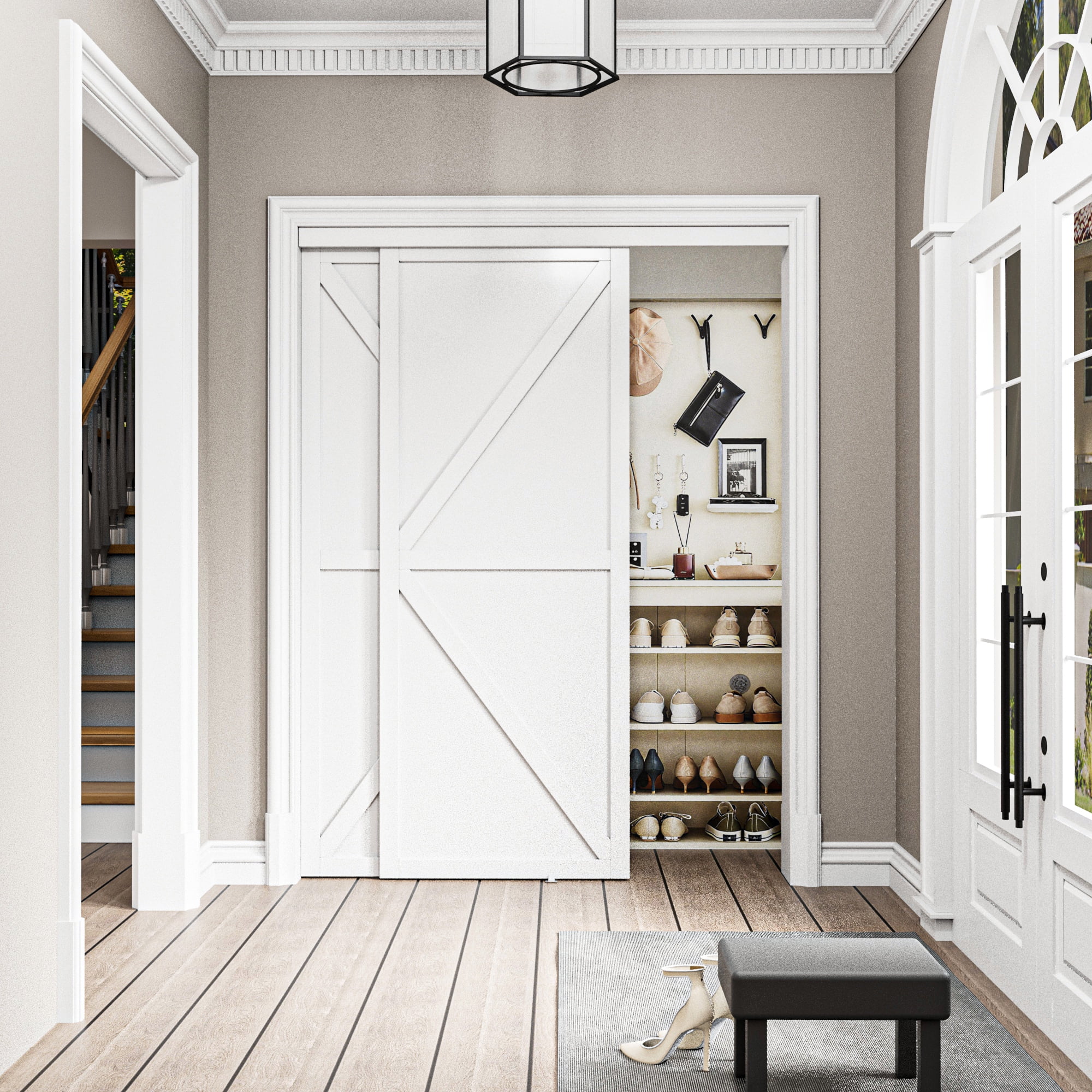 60" x 80" No Assembled Request 80-Inch Space-Saving K-Type Sliding ...