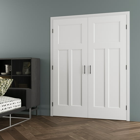 60" x 80" T Shape Double Doors with French Door Ready-to-Assemble Jamb ...
