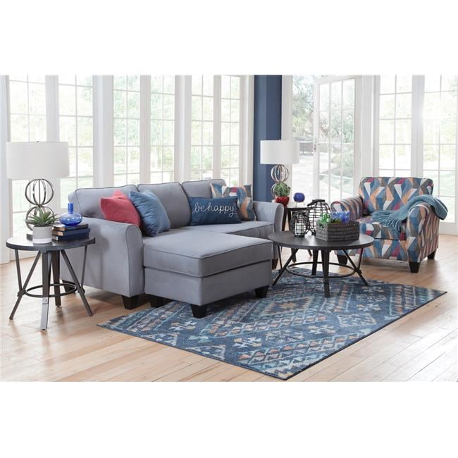 60 x 82 x 38 in. Transitional Flared Arm Cuddler Chaise 3 Seater ...