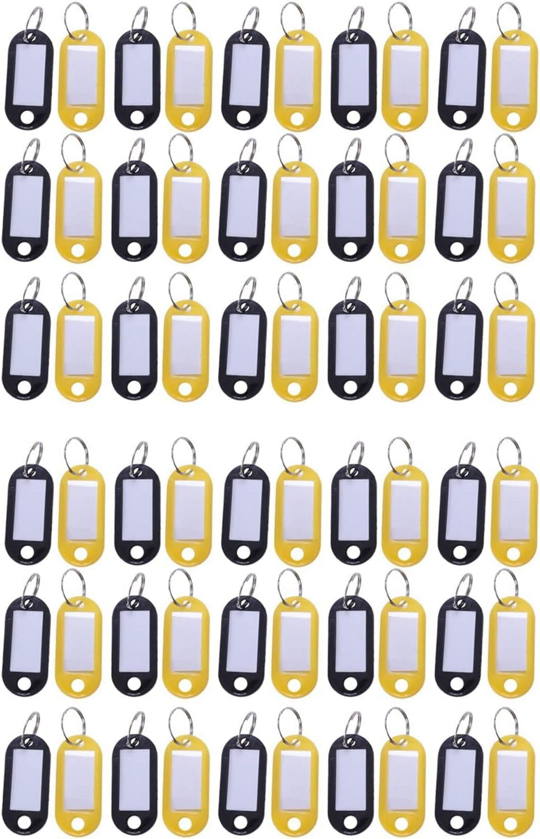 60 x Coloured Plastic Key Fobs Luggage ID Tags Labels Key Rings with ...