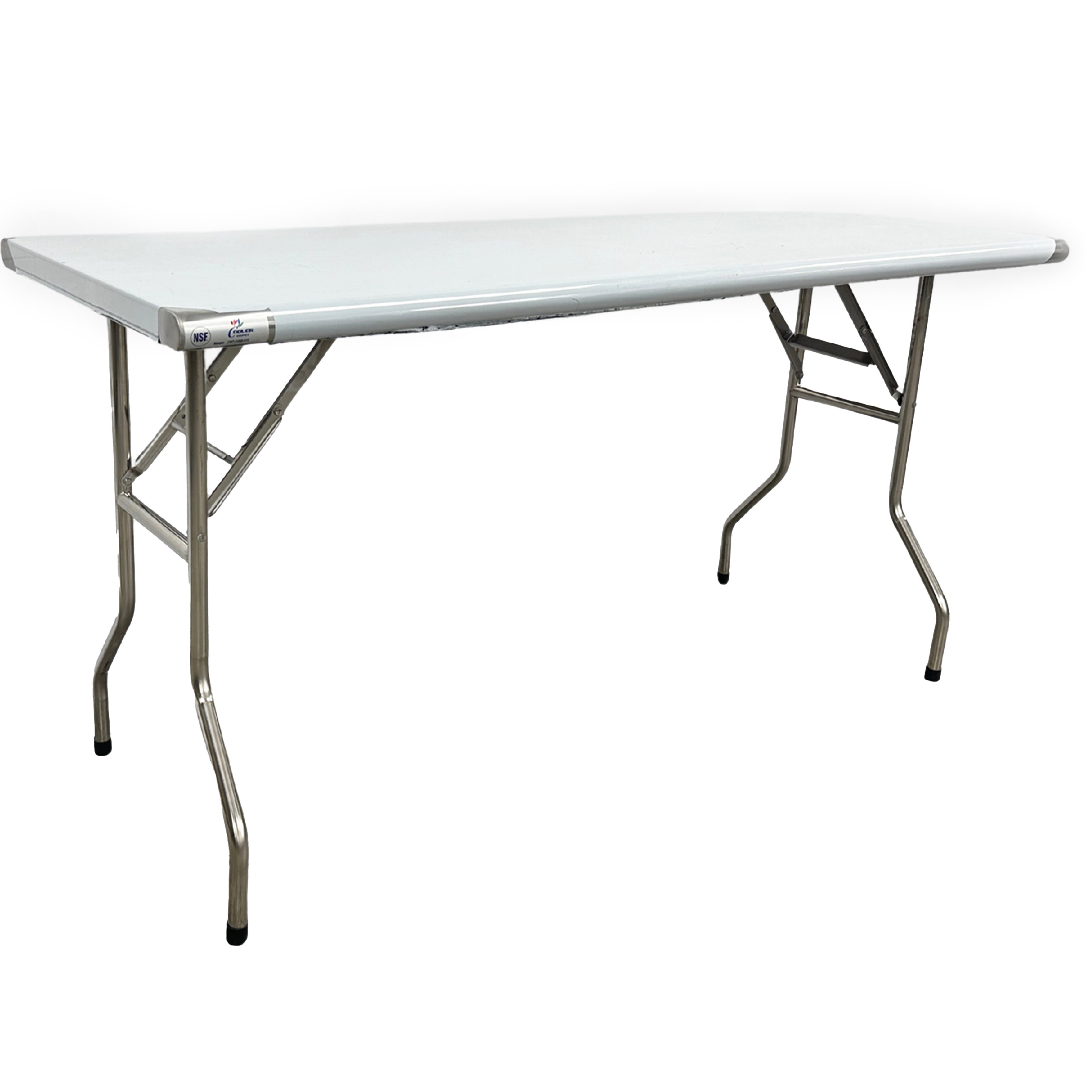 60''x24''x30'' Stainless Steel Folding Table, NSF Commercial Portable ...