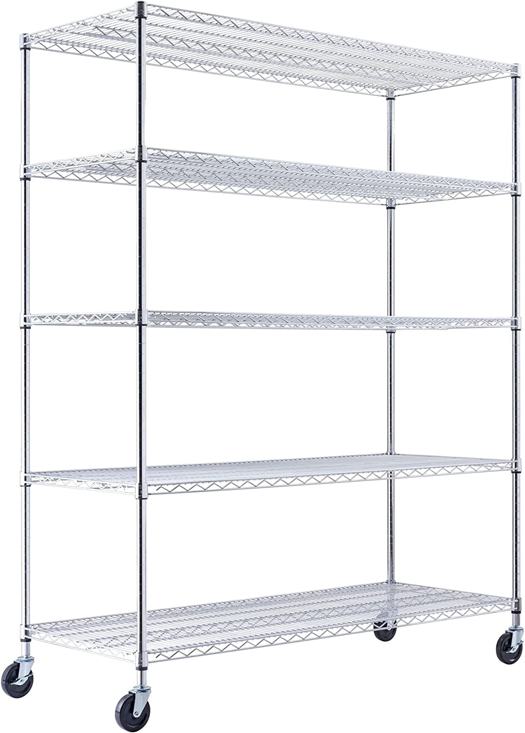 60"x24"x72" PRIME HEAVY DUTY Chrome 4-Tier Wire Shelving NSF 2400 LBS ...