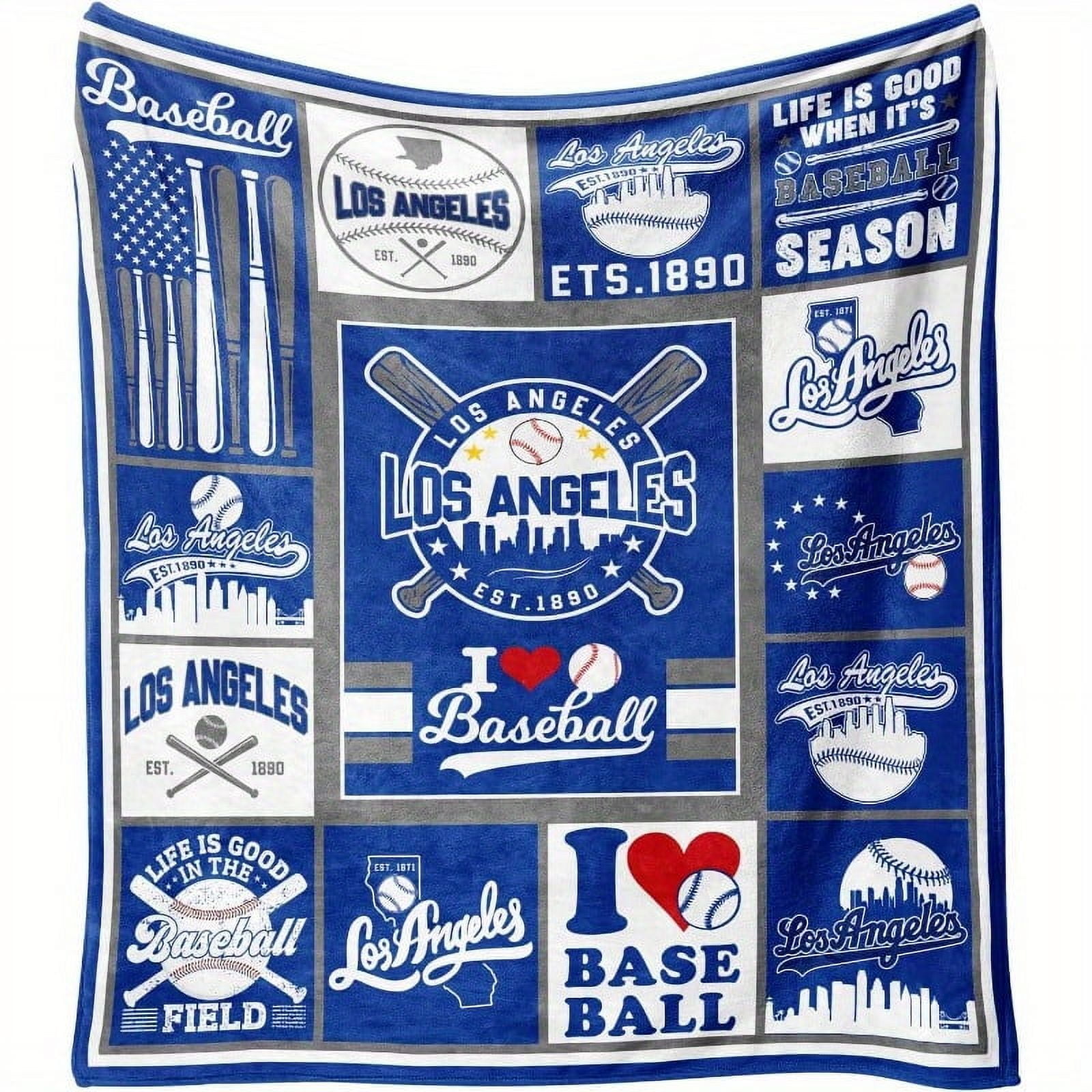 [60"x50 Baseball Fan Blanket] Soft, Cozy Los Angeles Baseball Fan ...