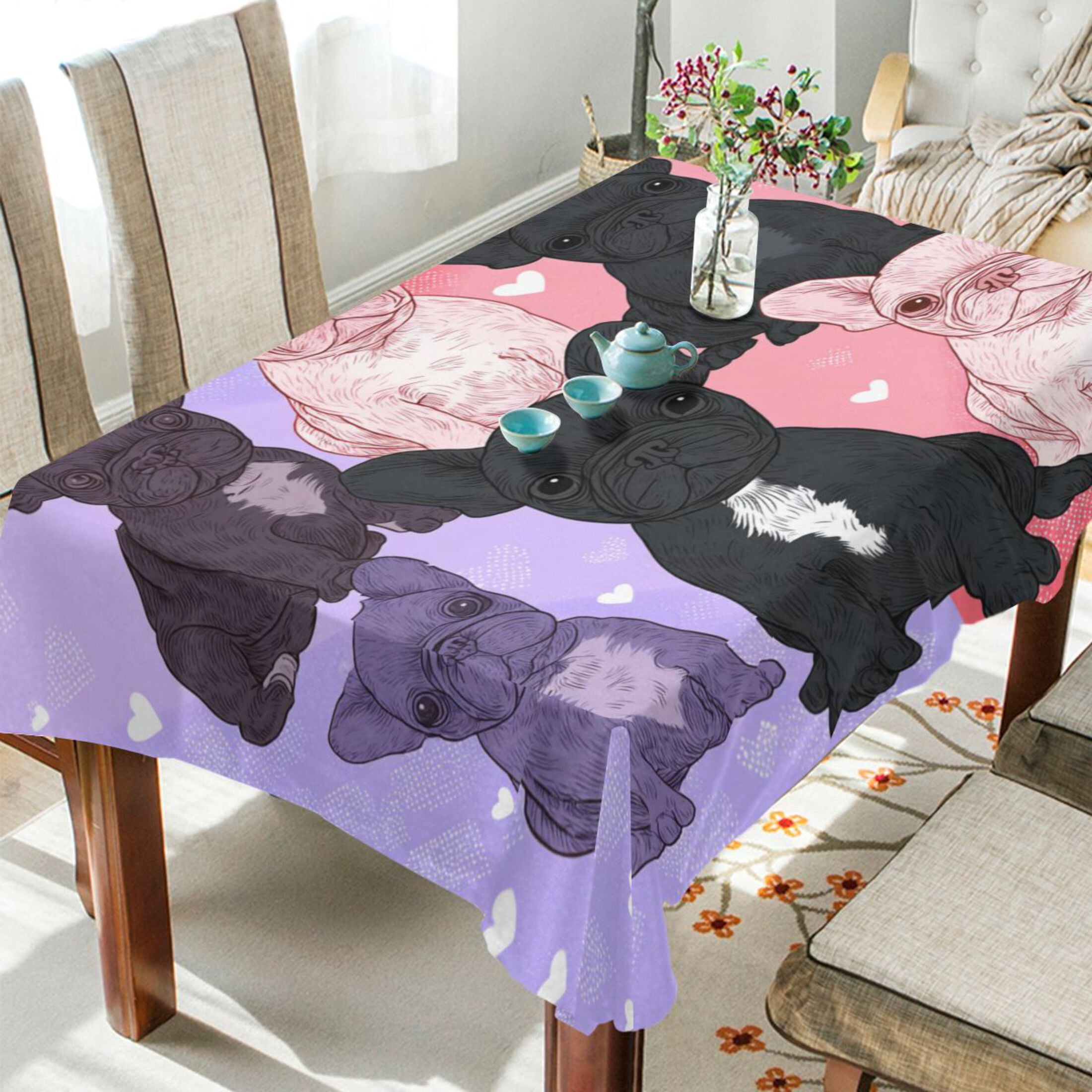 60"x60"Square Washable Wrinkle Resistant Heat Resistant Table Cloth ...
