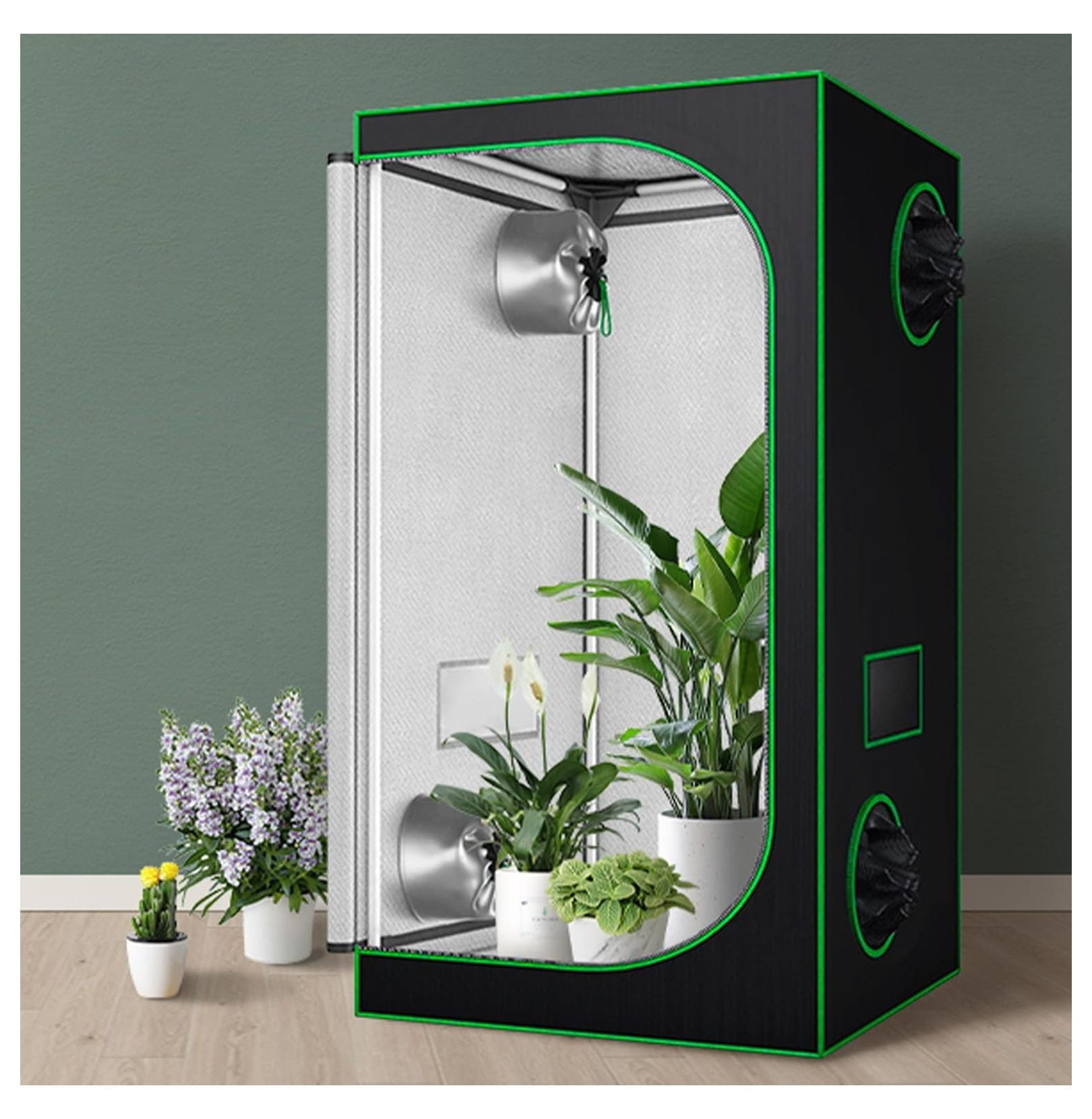 60"x60"x80" Grow Tent with Observation Window and Floor Tray, High ...
