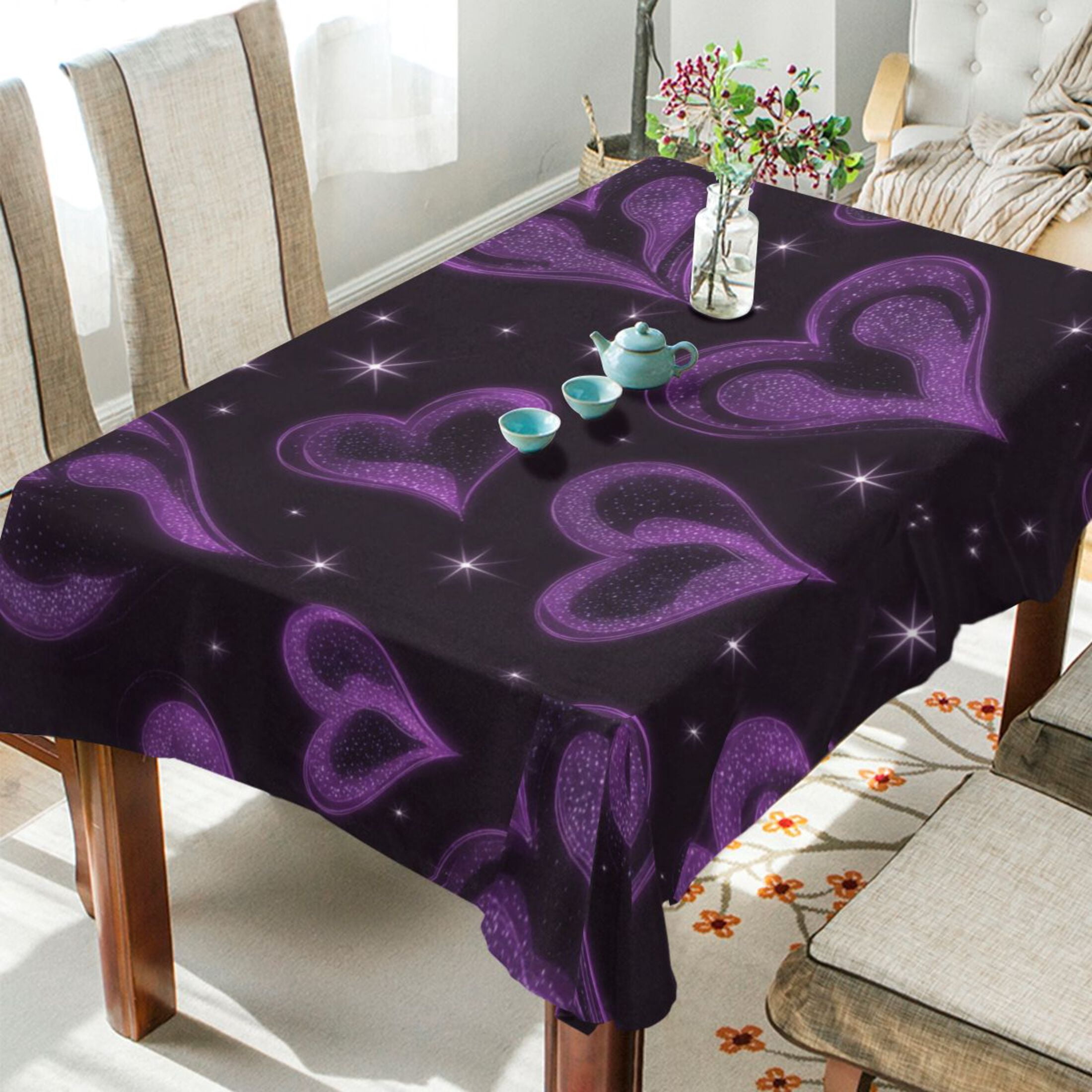 60"x90"Square Washable Wrinkle Resistant Heat Resistant Table Cloth ...