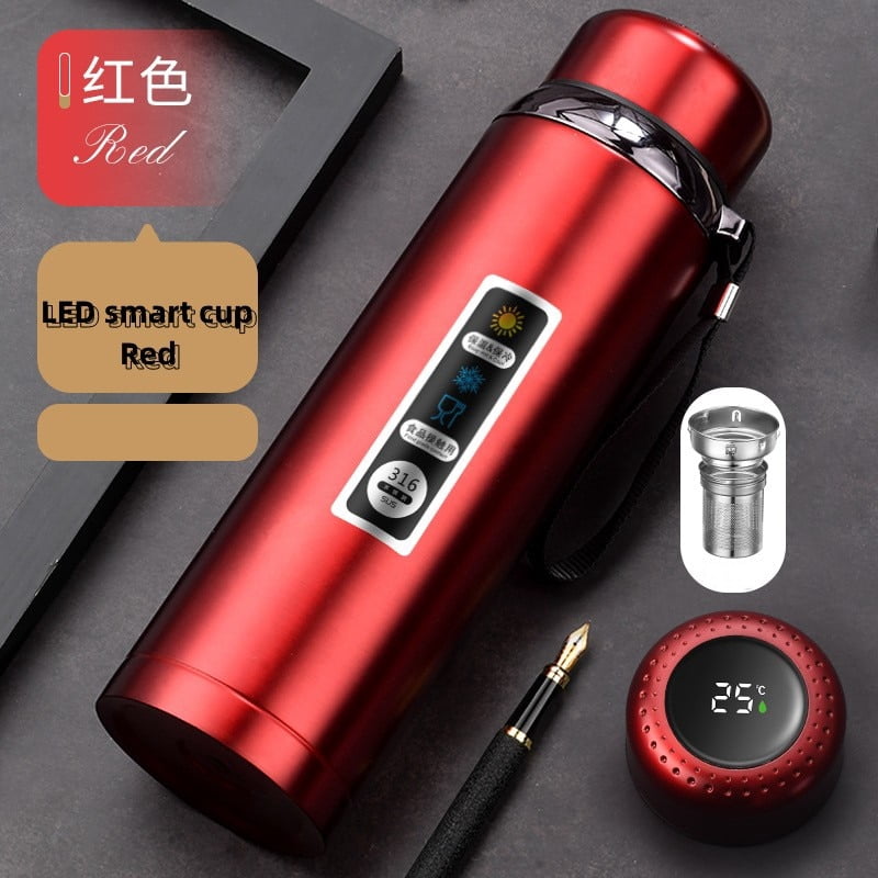 600-1500ml 316 Stainless Steel Thermos Bottle LED Temperature Display ...