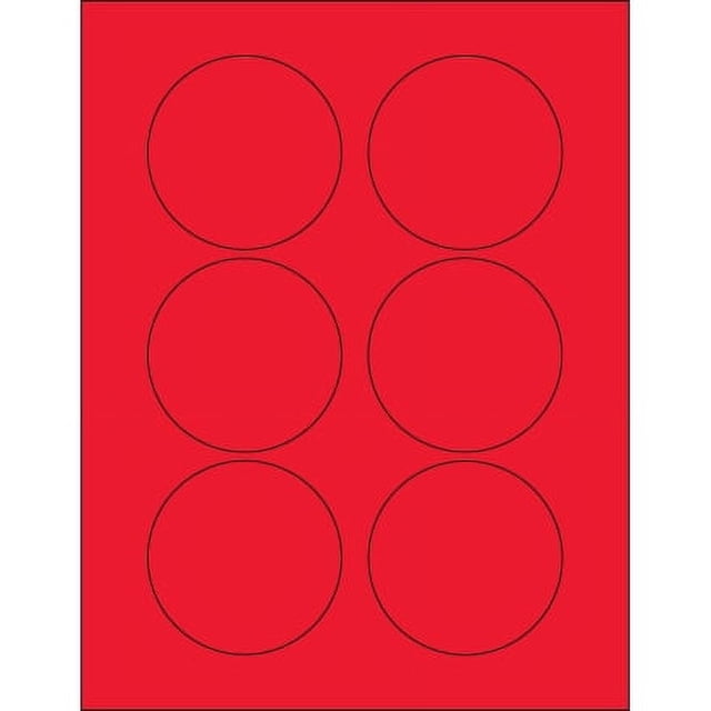 600 3" Red Circle Laser Labels 6/Sheet - Walmart.com