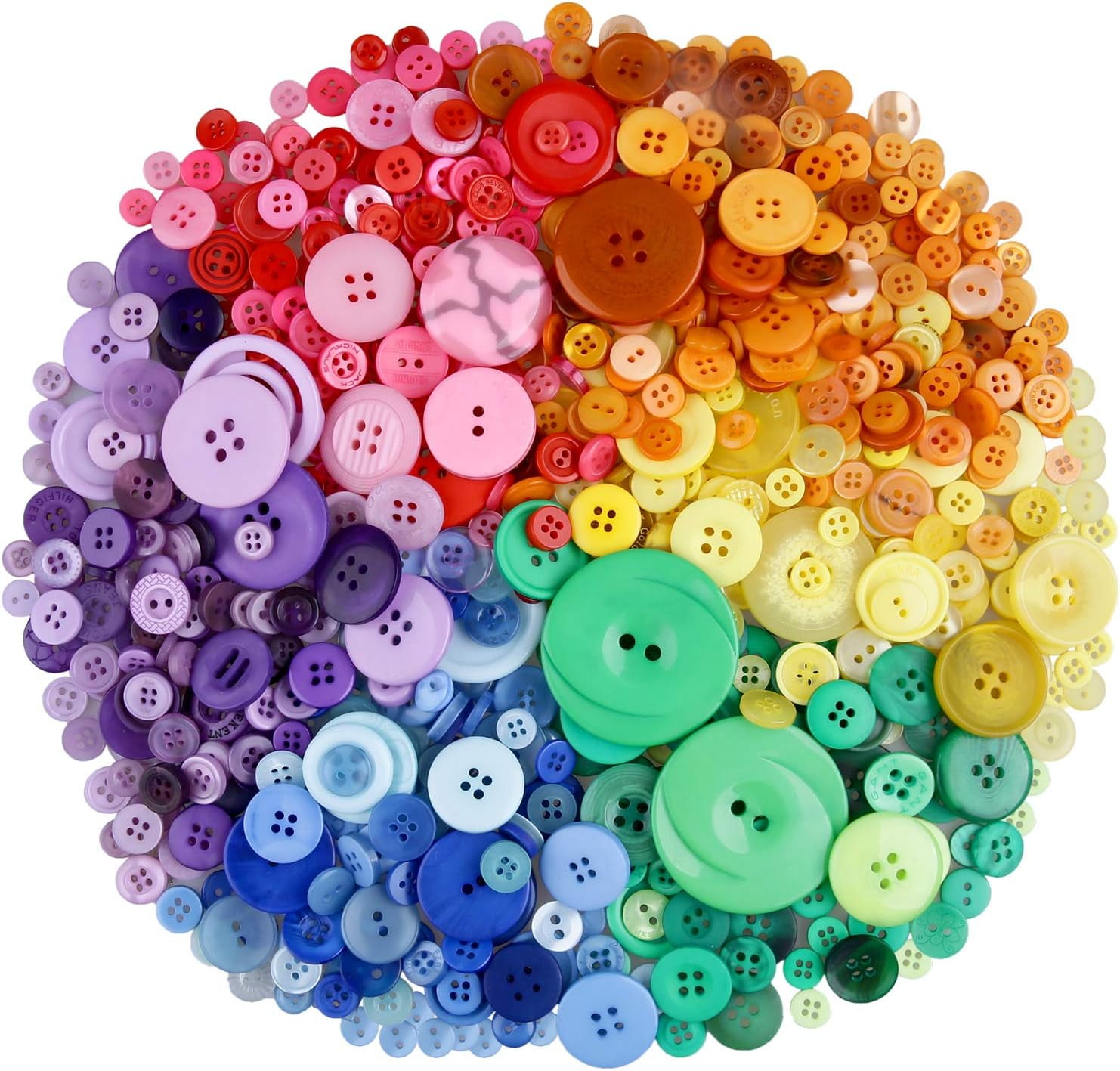 600-700 PCS Mixed Color Assorted Sizes Round Resin Buttons for Crafts ...