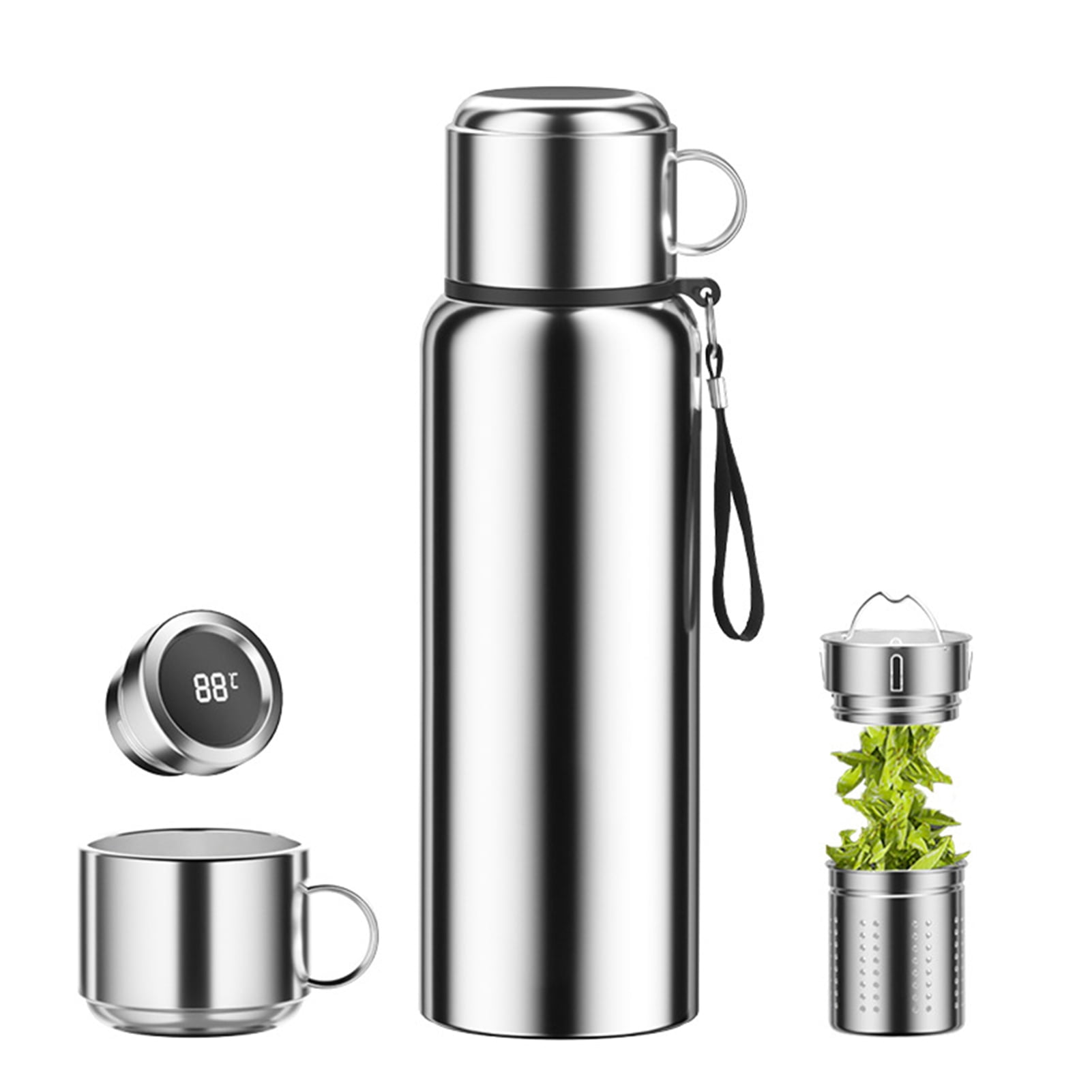 600/800/1000/1200/1500MLStainless Steel Vacuum Flask with Temperature ...