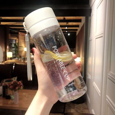 600/800ML Fashion Round Frosted Plastic Water Bottle BPA Free Portable ...