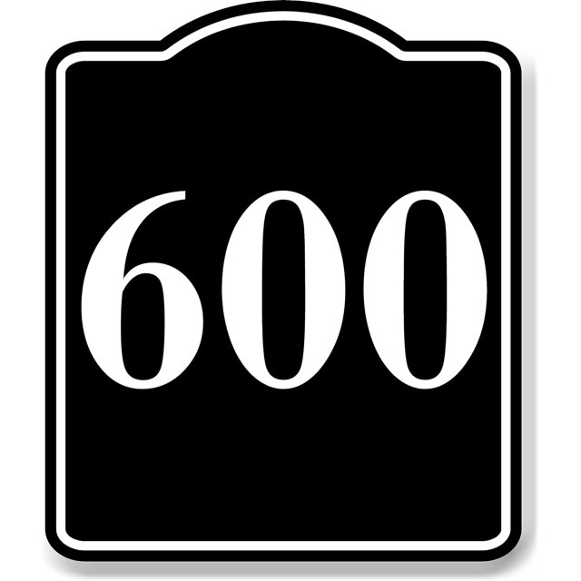 600 Bay Garage Door Plate Field Lane Gate Number BLACK Aluminum ...