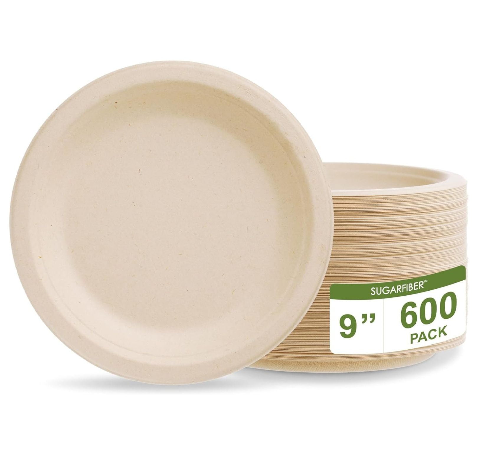 [600 COUNT]Harvest Pack 9-inch Round Disposable Compostable Paper ...