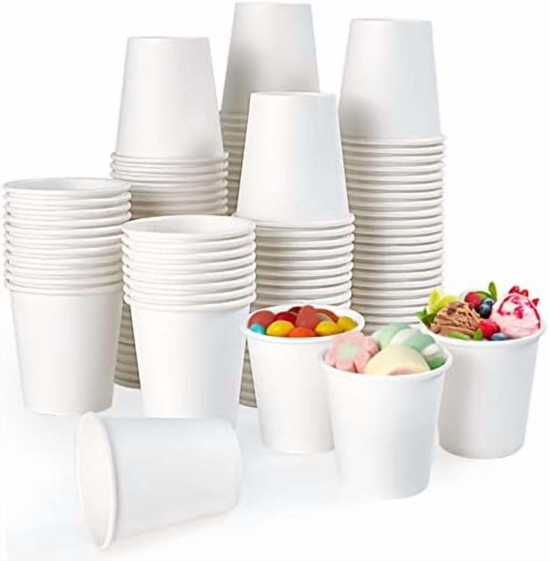 600 Count 4 oz Paper Cups, Disposable Bathroom Mouthwash White Espresso ...