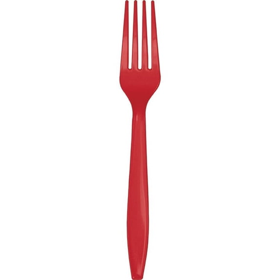 600 Count Bulk Pack Classic Red Bulk Plastic Forks - Walmart.com