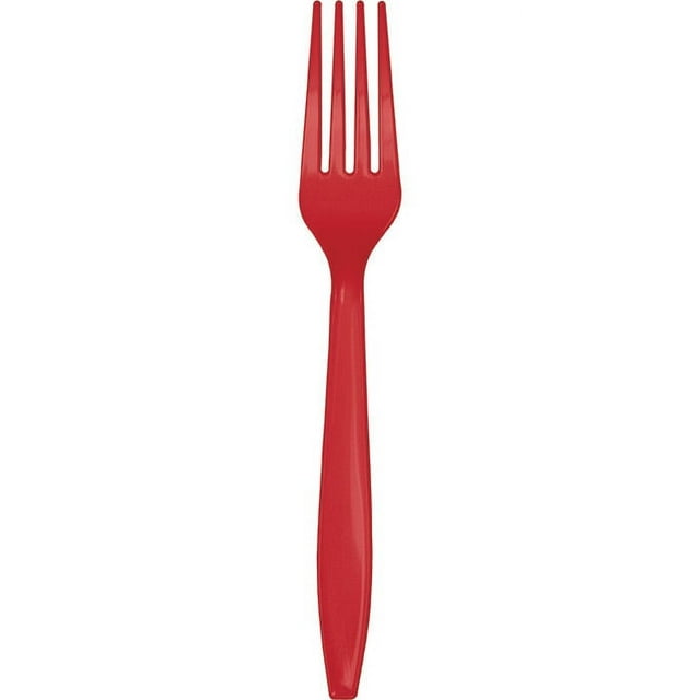 600 Count Bulk Pack Classic Red Bulk Plastic Forks - Walmart.com