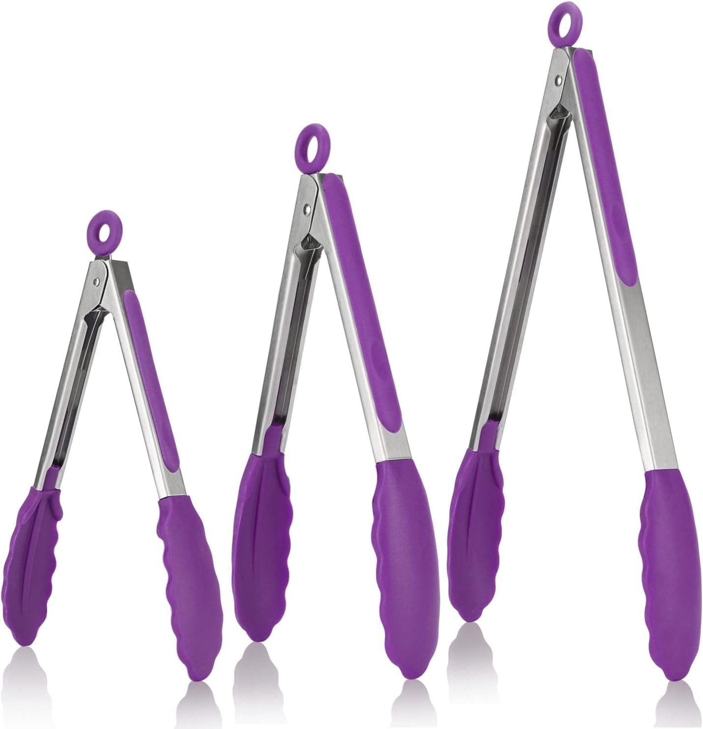 600 ° F Heat Resistant Kitchen Tongs: 12in Silicone Cooking Tong with ...