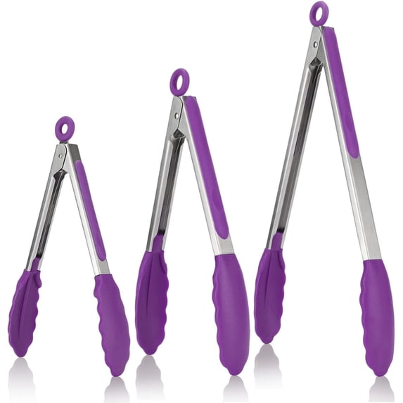 600 ° F Heat Resistant Kitchen Tongs: 12in Silicone Cooking Tong with ...