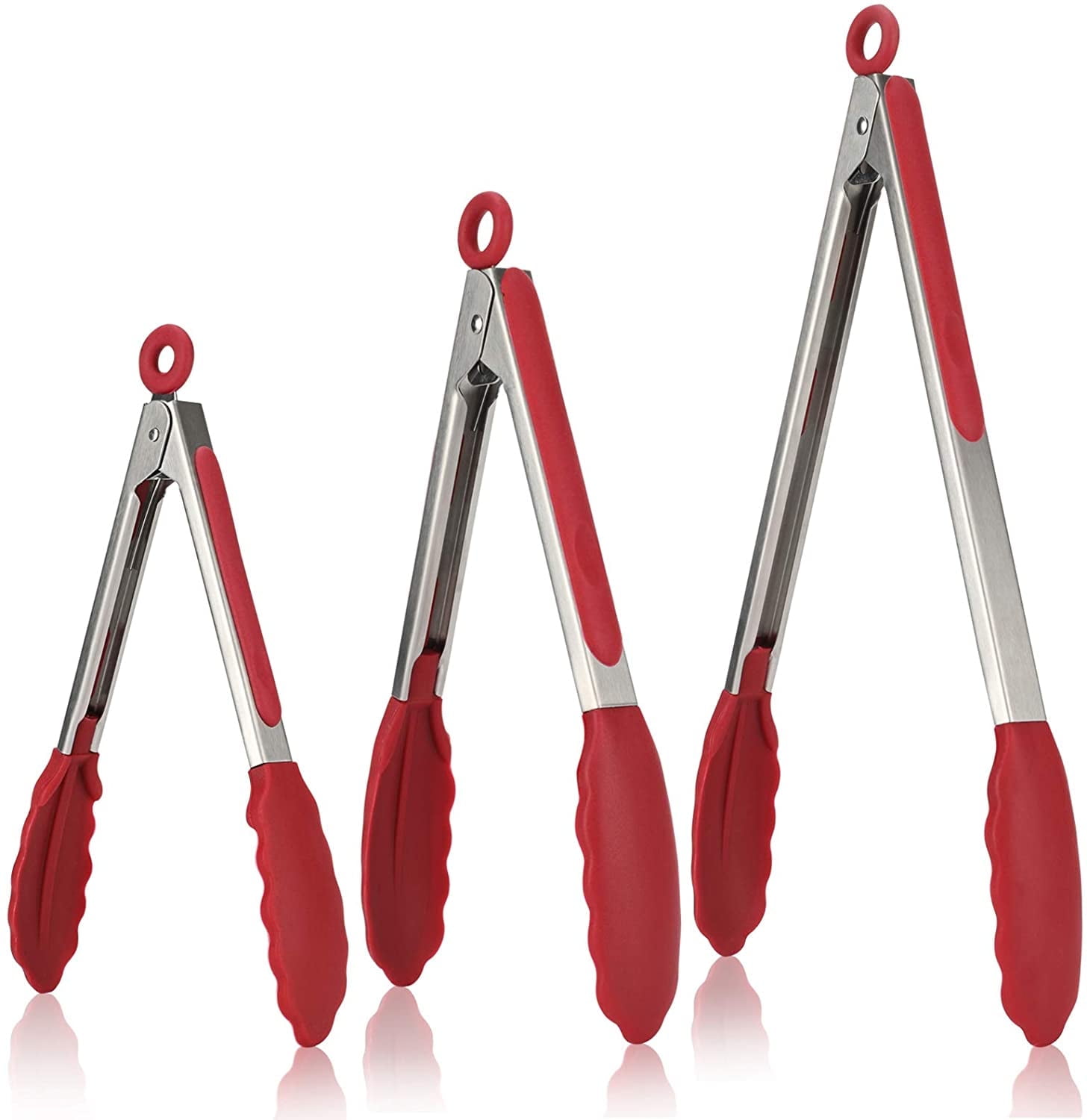 600°F Heat Resistant Kitchen Tongs: U-Taste 7/9/12 inch Silicone ...